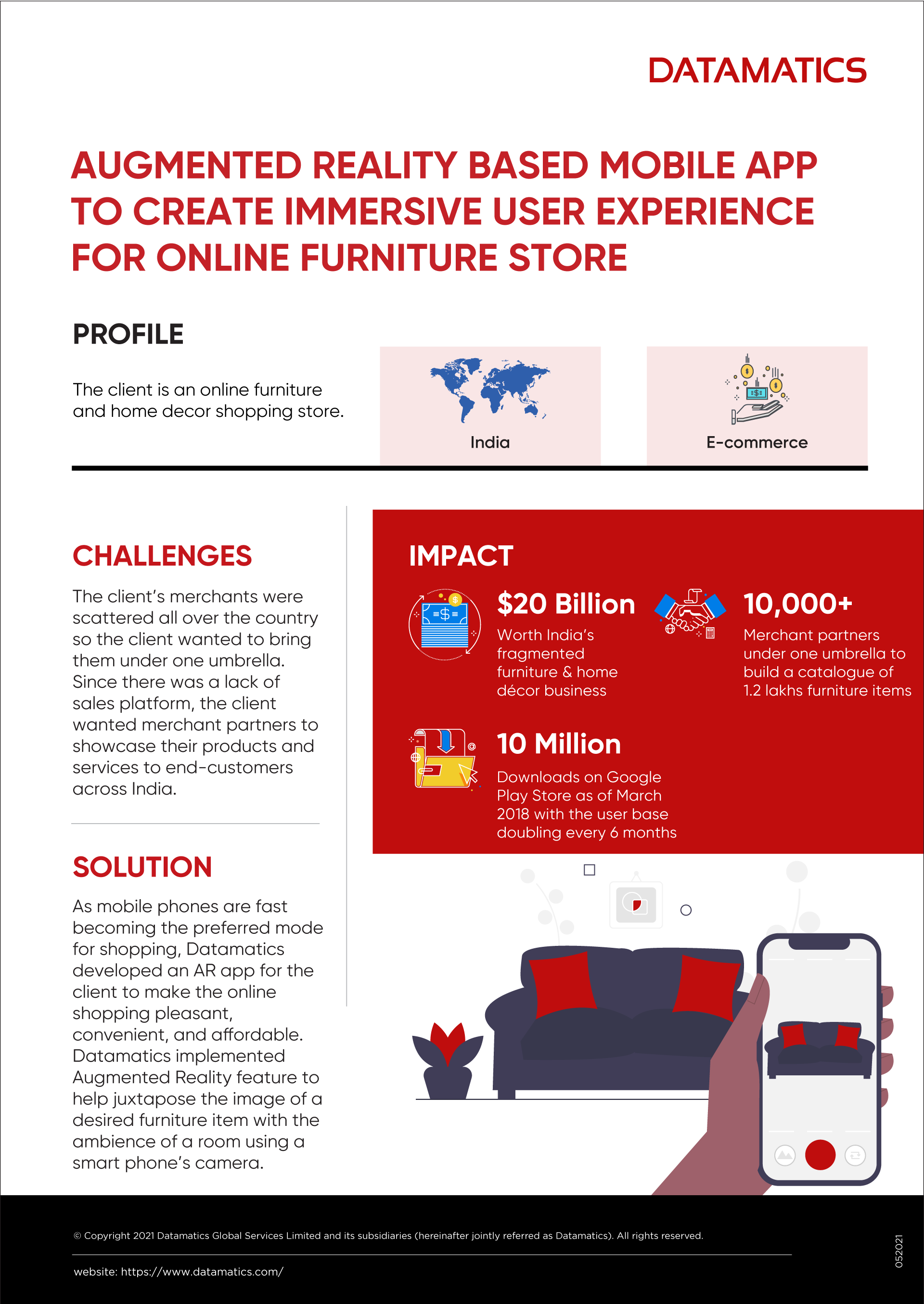 Case Study Infographic of an Augmented Reality Based Mobile App